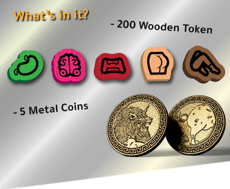 Kabula: Wood & Metal Token Set, 16,12