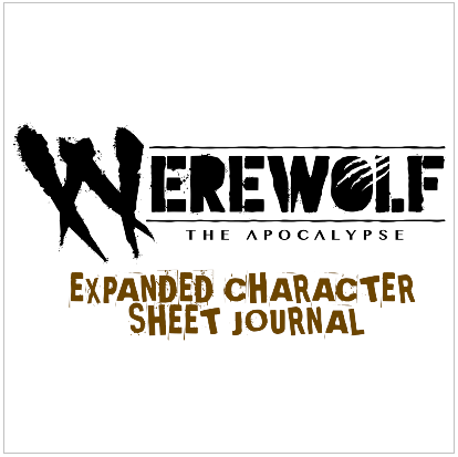 Werewolf The Apocalypse RPG: Expanded Character Sheet Journal, 15,10