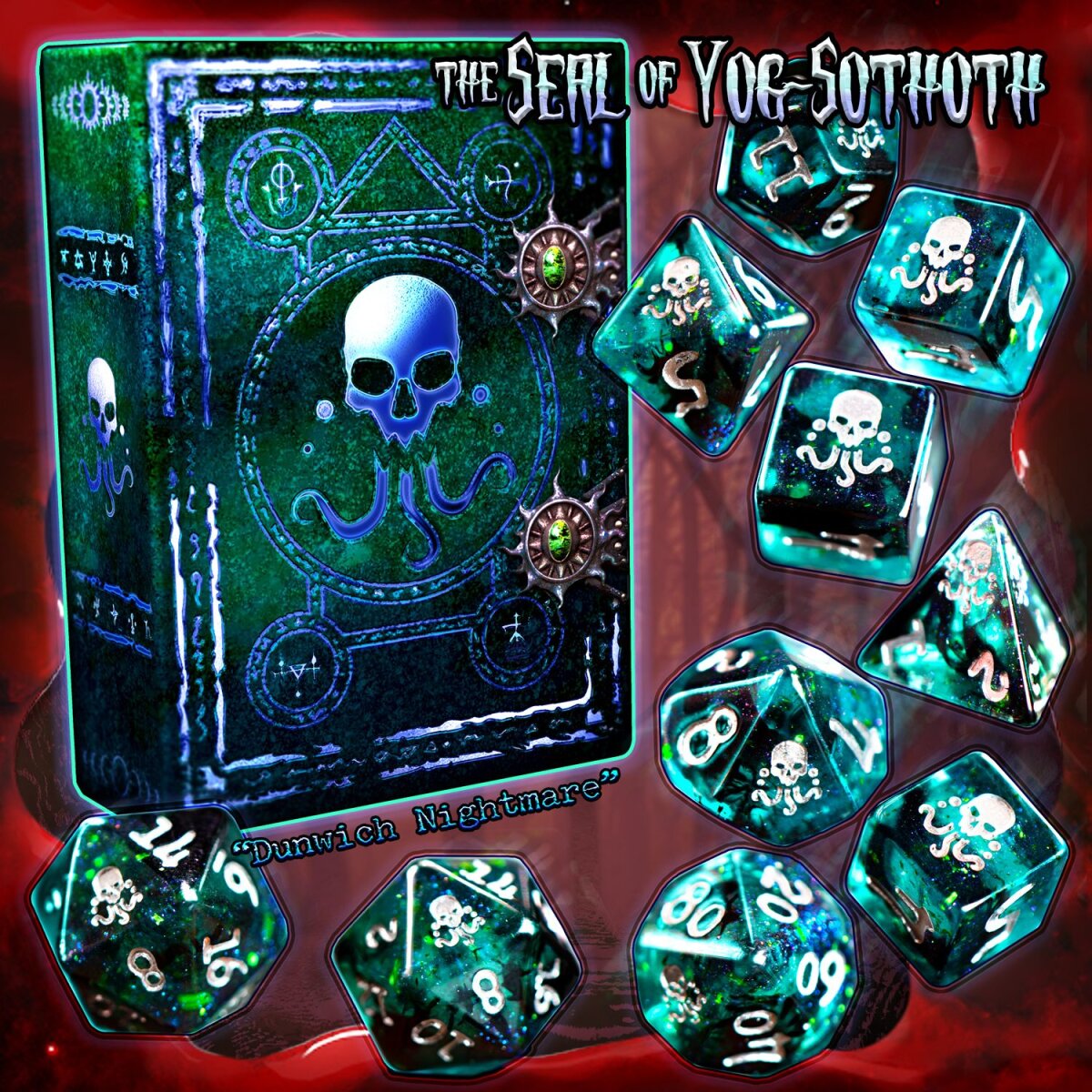 Elder Dice: Seal of Yog-Sothoth Dunwich Nightmare Polyhedral Set (10 ...